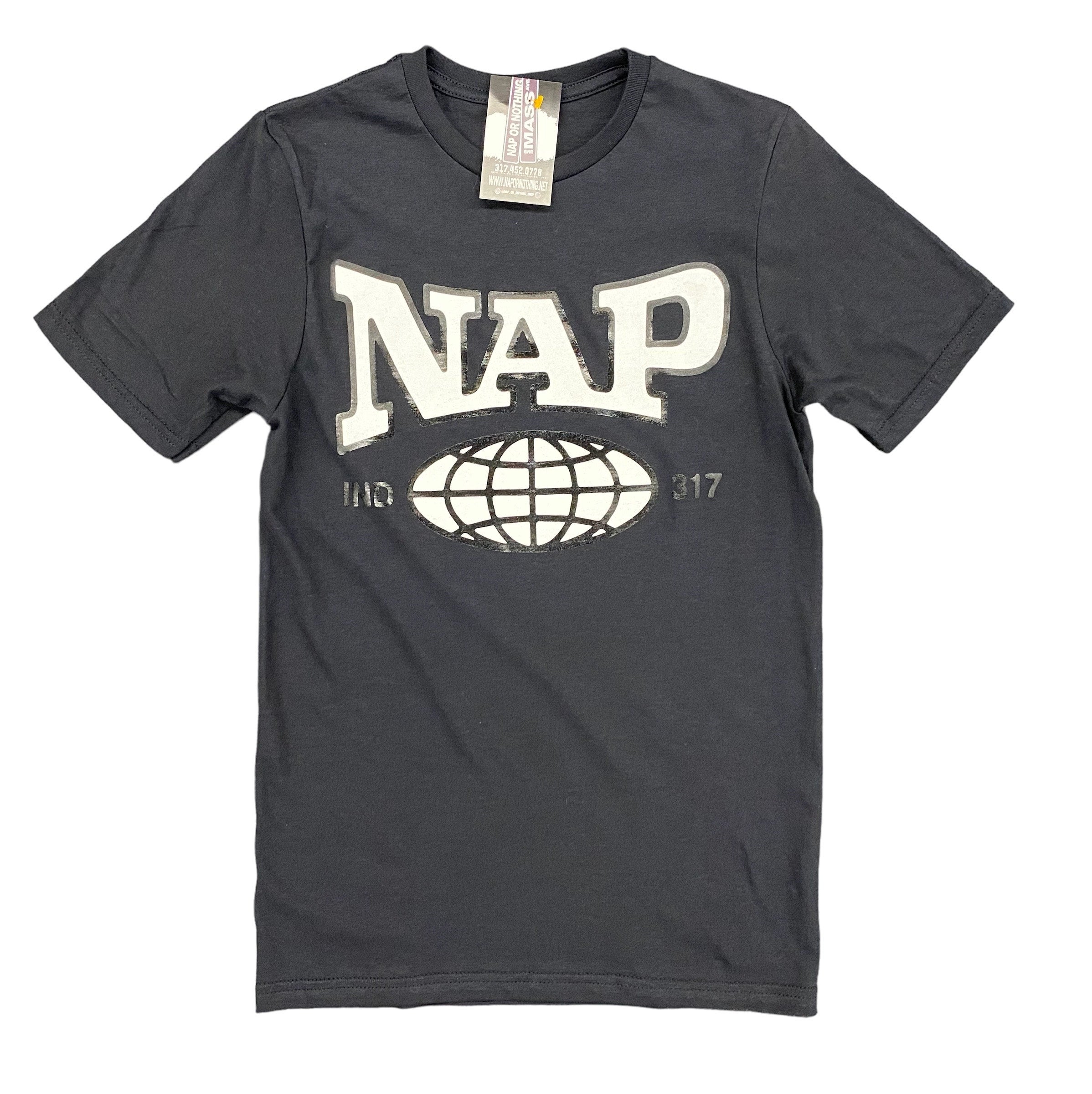 NAP WORLDWIDE TEE BLACK/WHITE | NAP OR NOTHING - POVERTY SUCKS